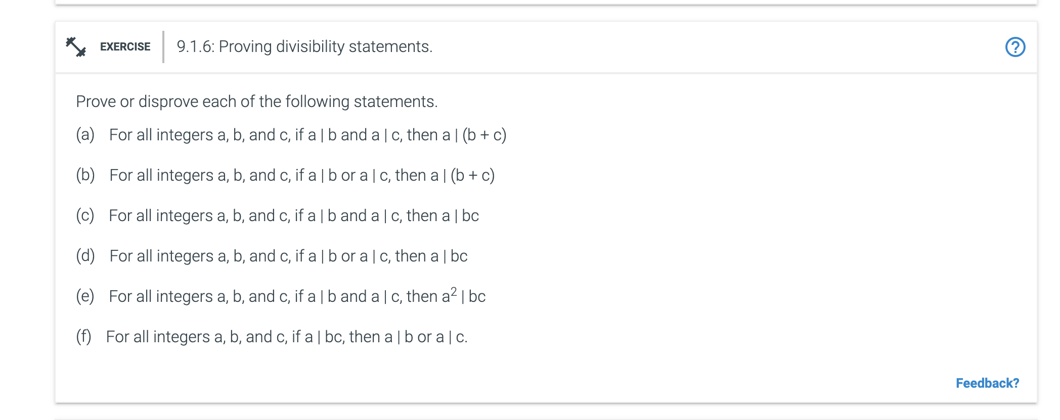 Solved EXERCISE 9.1.6: Proving divisibility statements. | Chegg.com