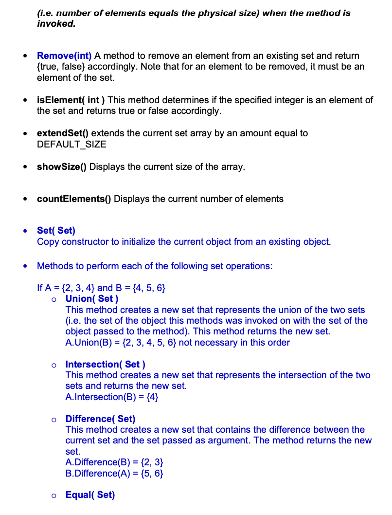Solved Assignment: Define a class in C++ whose purpose it is | Chegg.com