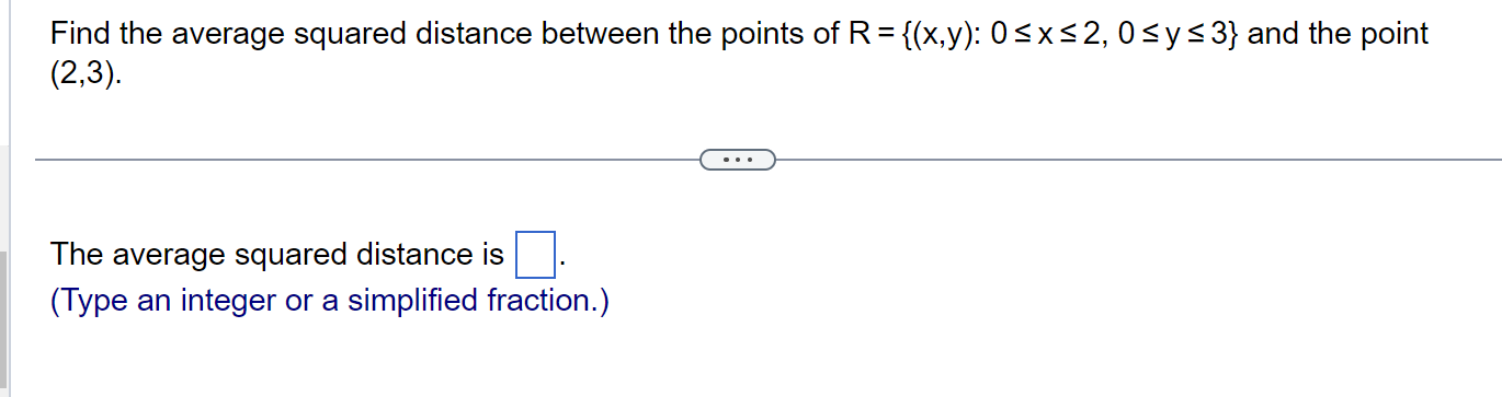 Solved Find the average squared distance between the points | Chegg.com