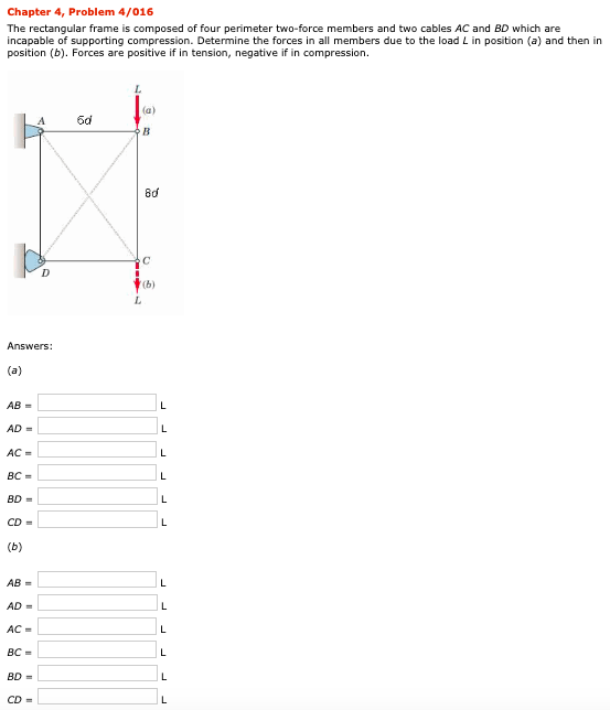Solved Chapter 4, Problem 4/016 The rectangular frame is | Chegg.com