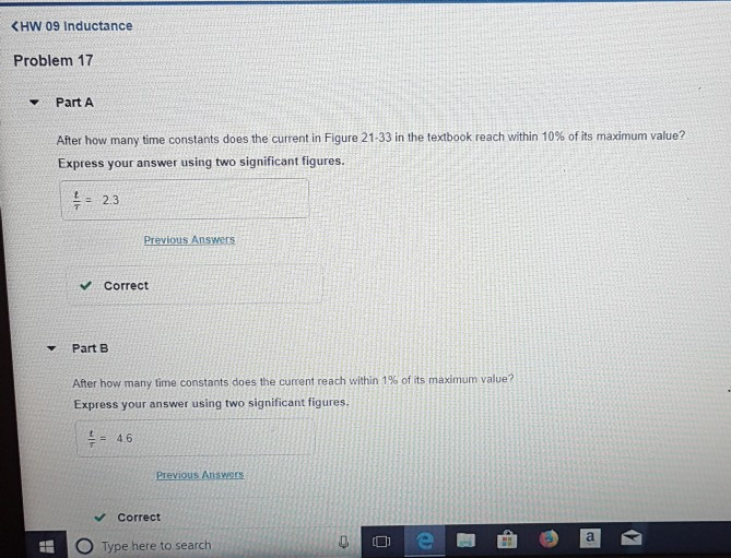 Solved HW 09 Inductance Problem 17 PartA After how many time | Chegg.com