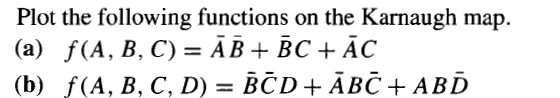 Solved Plot the following functions on the Karnaugh map. (a) | Chegg.com