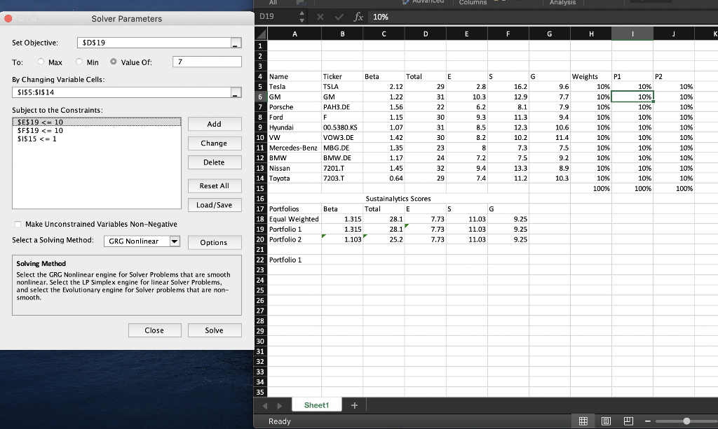 Solved Hello, I am having a problem with Solver in Excel. my | Chegg.com