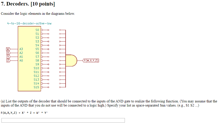 Solved 7. Decoders. [10 points] Consider the logic elements | Chegg.com