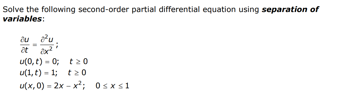 Solved Solve the following second-order partial differential | Chegg.com