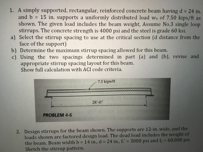 Solved 1. A simply supported, rectangular, reinforced | Chegg.com