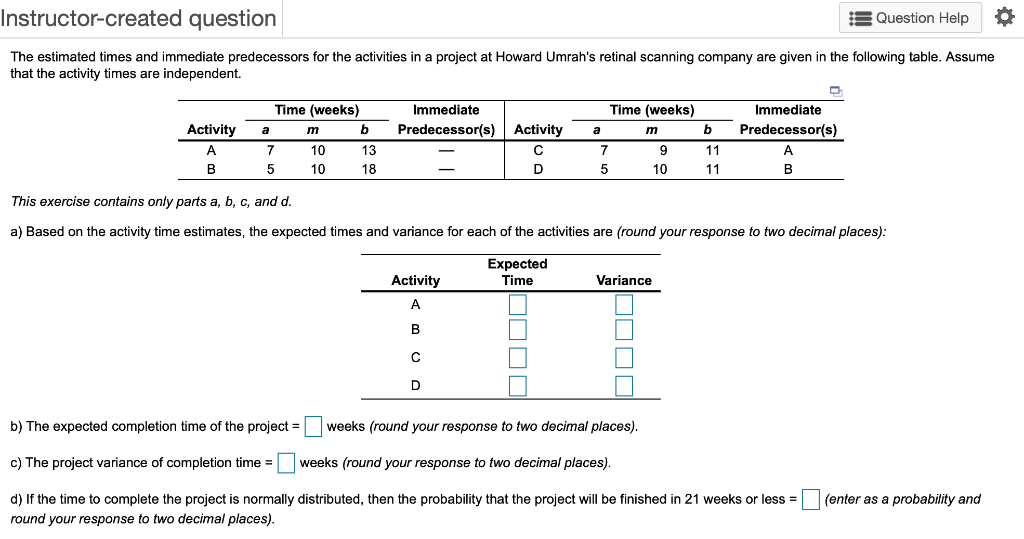 Solved Instructor-created question 3 Question Help The | Chegg.com