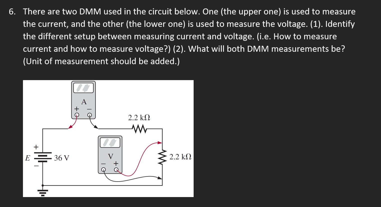 Solved There are two DMM used in the circuit below. One (the | Chegg.com