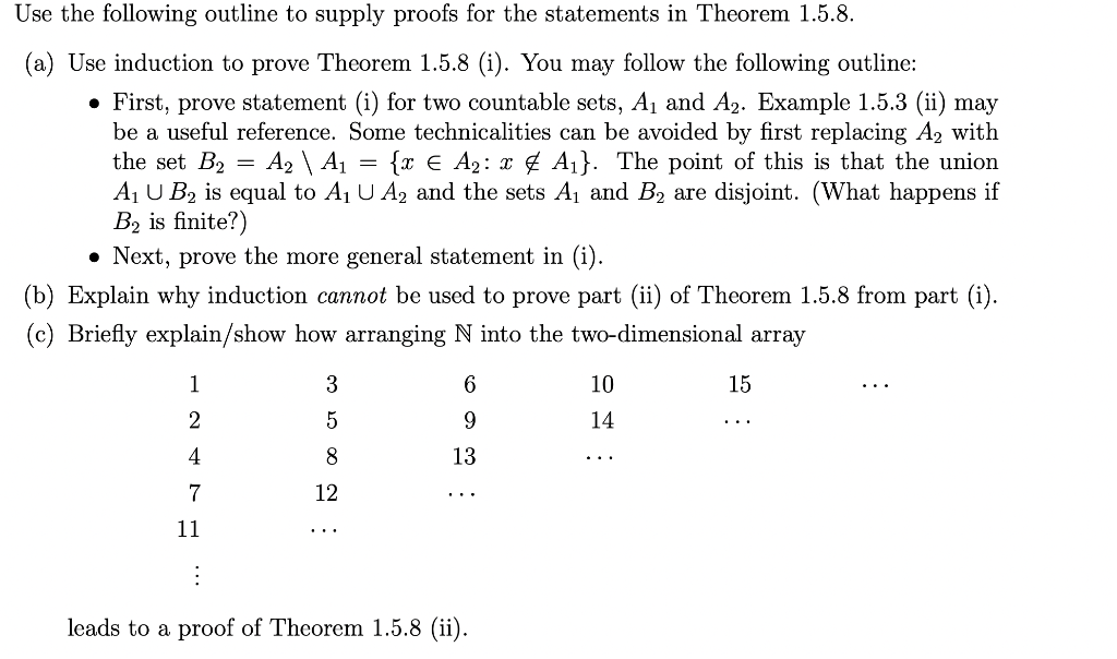 Solved Use the following outline to supply proofs for the | Chegg.com