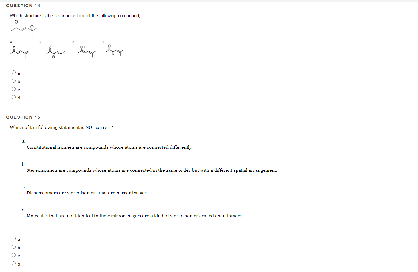 Solved Which structure is the resonance form of the | Chegg.com