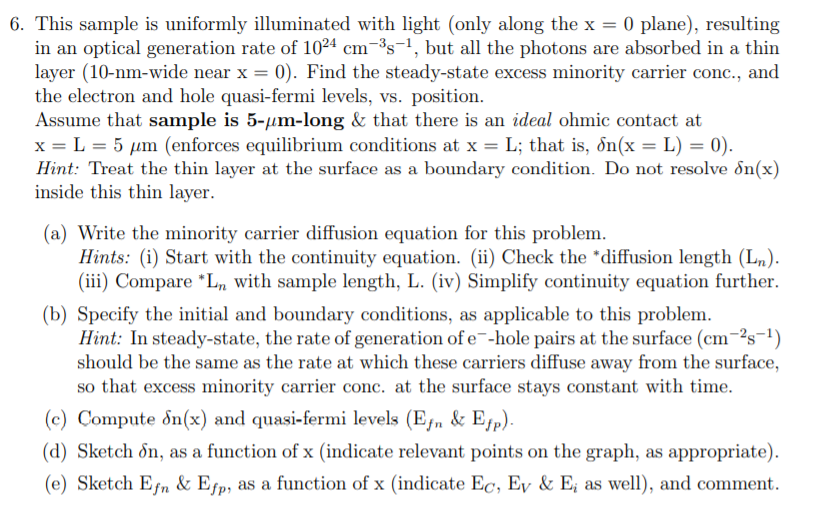 Solved 6. This sample is uniformly illuminated with light | Chegg.com
