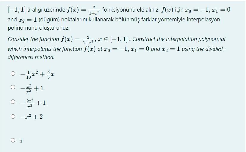 Solved |-1, 1) aralığı üzerinde f(x) = iz fonksiyonunu ele | Chegg.com