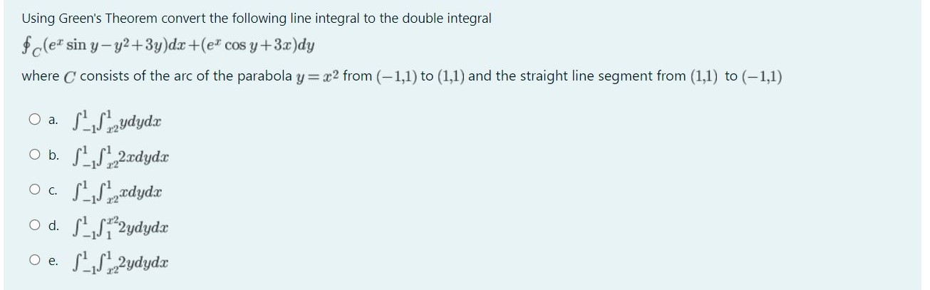 Solved Using Green's Theorem convert the following line | Chegg.com