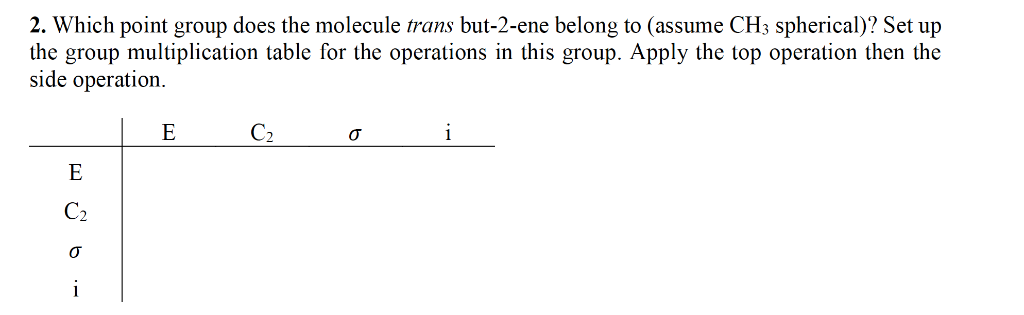 Solved 2. Which point group does the molecule trans | Chegg.com