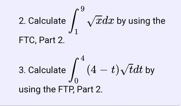 Solved 9 eVd by using the 2. Calculate 1 FTC, Part 2 4 3. | Chegg.com