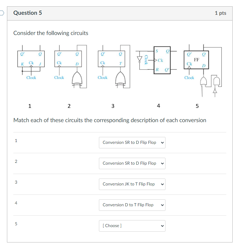 Solved Consider the following circuits Match each of these | Chegg.com