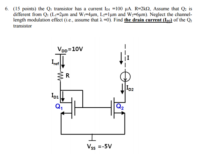 Solved 6. (15 points) the Q1 transistor has a current Ipı | Chegg.com