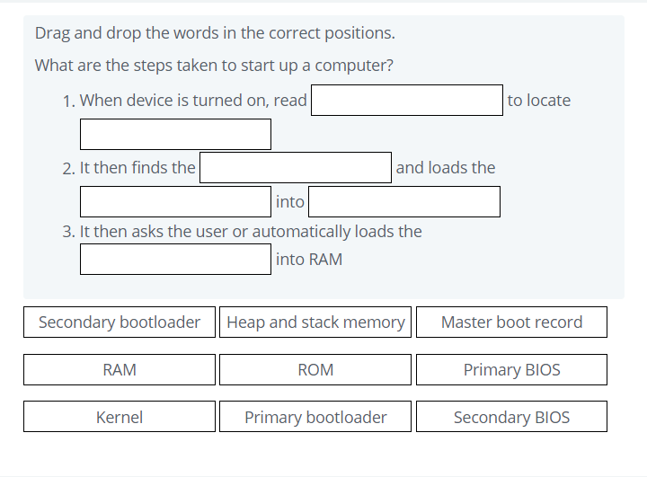 Drag and drop the words in the correct positions. | Chegg.com