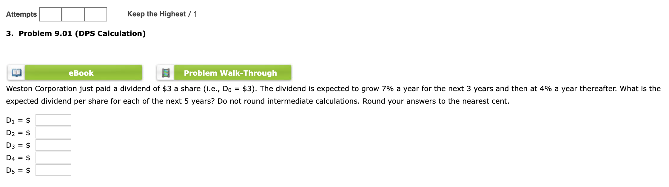 Solved Attempts Keep the Highest / 1 3. Problem 9.01 (DPS | Chegg.com
