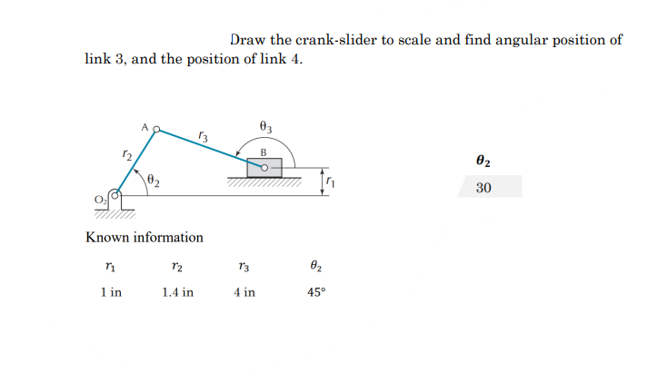 Solved Draw the crank-slider to scale and find angular | Chegg.com