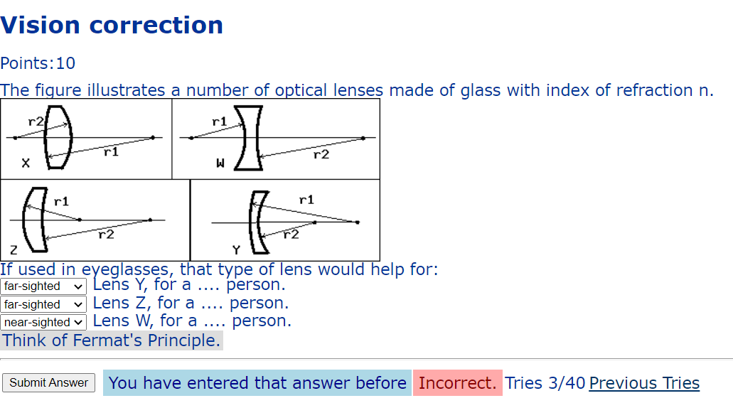 Solved Vision correction Points:10 The figure illustrates a | Chegg.com
