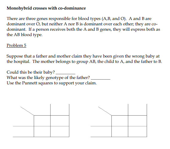 Solved Monohybrid crosses with co-dominance There are three | Chegg.com