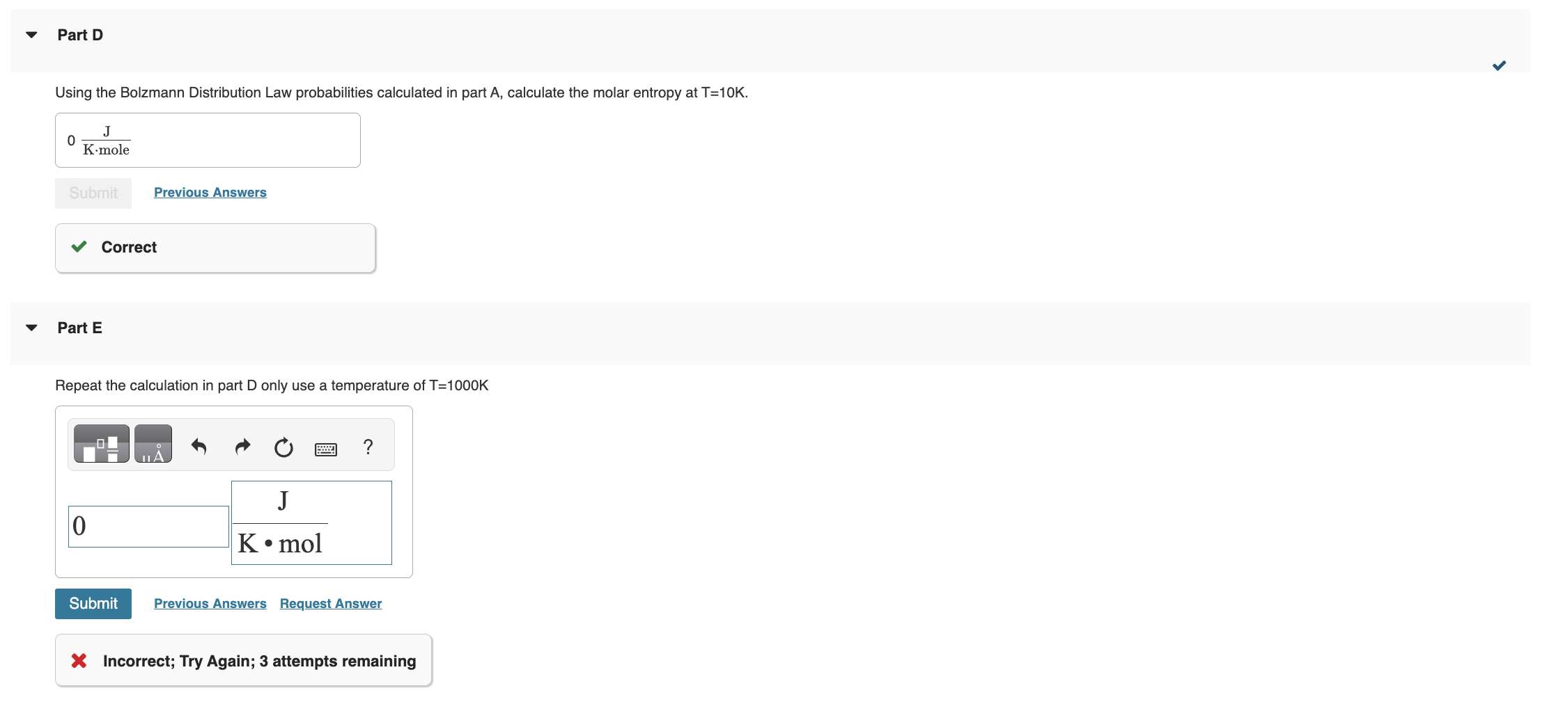 Solved A three level system has energies ε0=0.00 | Chegg.com