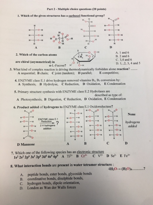 Solved Part 2 - Multiple choice questions (20 points) 1. | Chegg.com