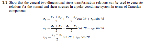 Solved 3.3 Show that the general two-dimensional stress | Chegg.com