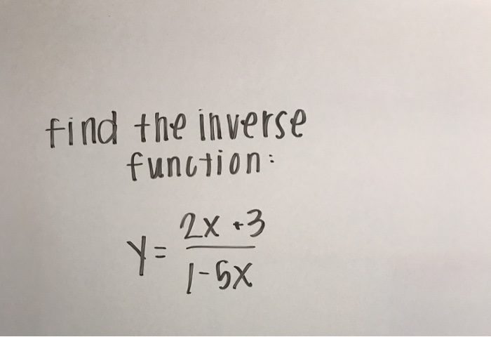 Solved find the inverse function 2X +3 1-5X | Chegg.com