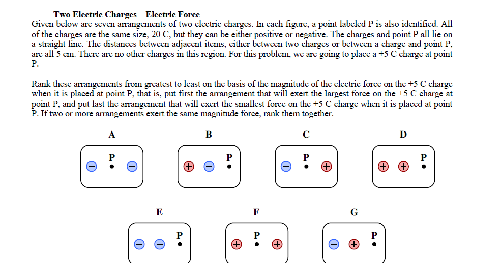 Solved Two Electric Charges-Electric Force Given below are | Chegg.com