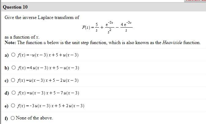 Solved Give the inverse Laplace transform of | Chegg.com