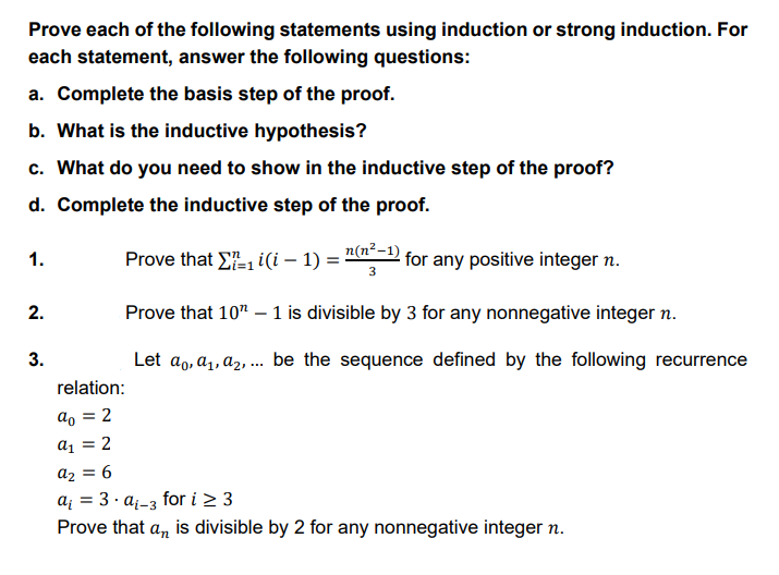 Solved Prove each of the following statements using | Chegg.com