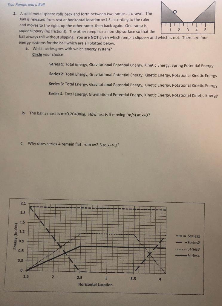 Solved Two Ramps and a Ball 2. 1 2 A solid metal sphere | Chegg.com