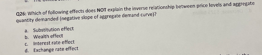 Solved Q26: Which of following effects does NOT explain the | Chegg.com