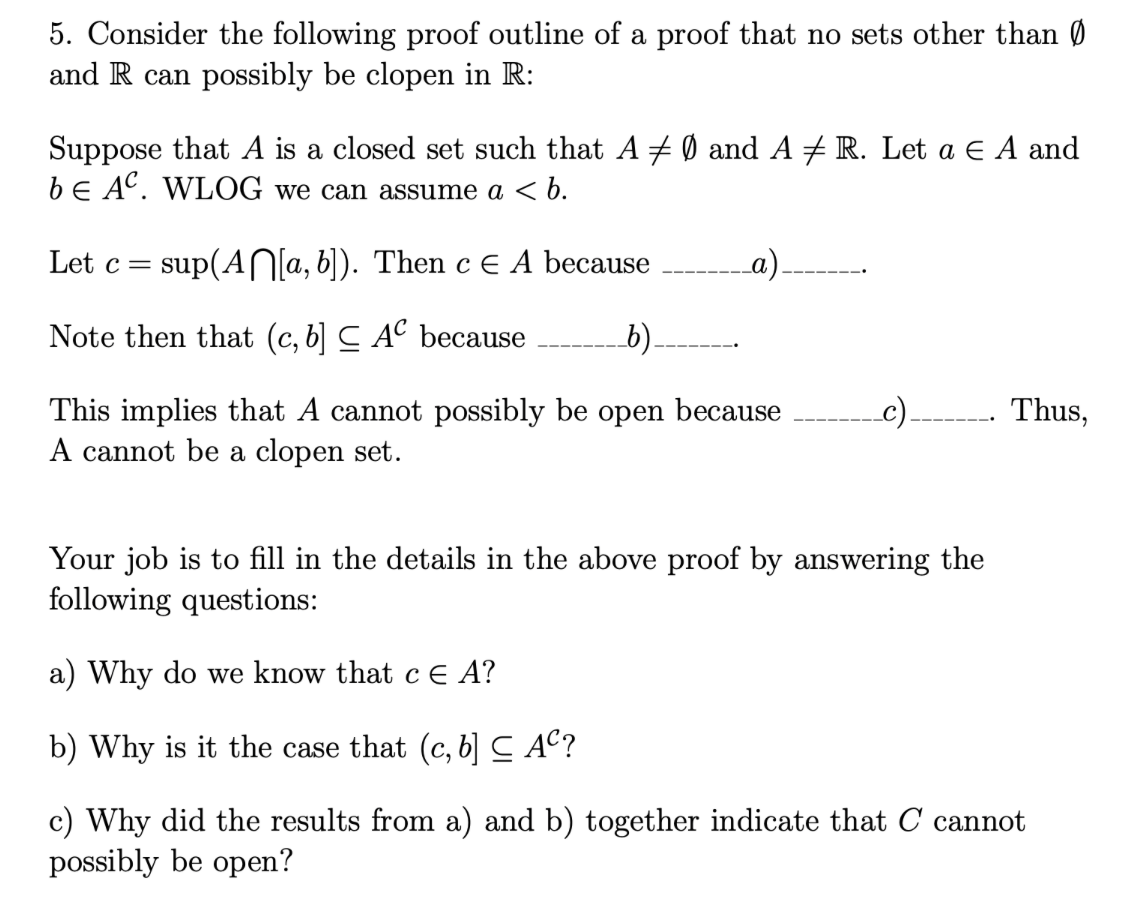 Solved 5. Consider the following proof outline of a proof | Chegg.com