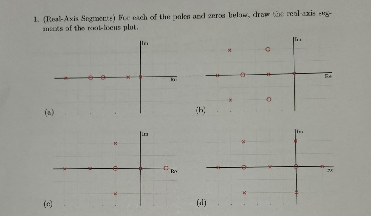 Solved 1. (Real-Axis Segments) For each of the poles and | Chegg.com
