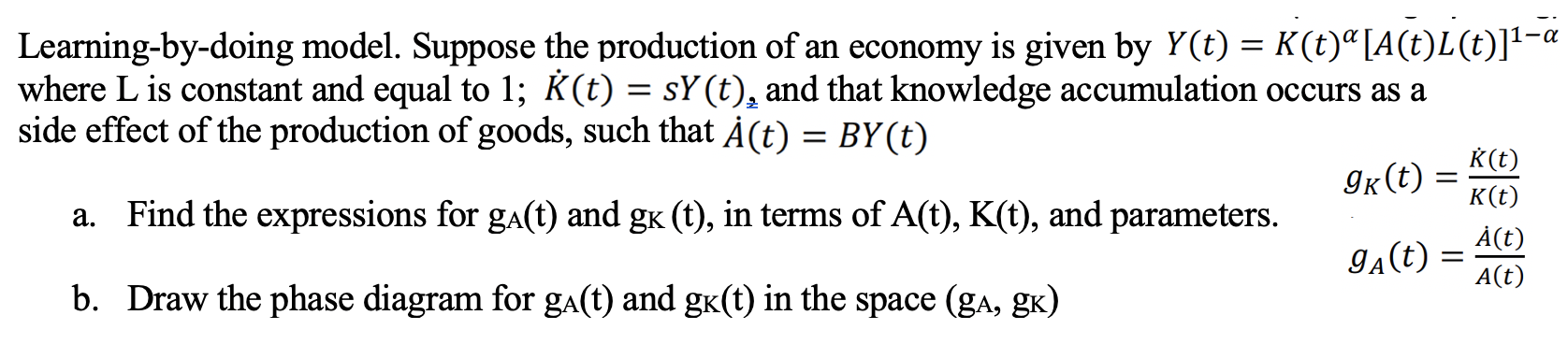 Learning-by-doing model. Suppose the production of an | Chegg.com