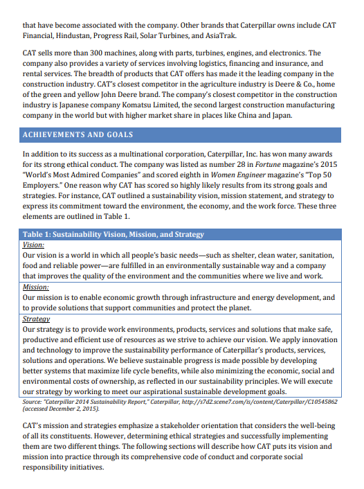 Solved Caterpillar, Inc. Encounters Challenges to Its | Chegg.com