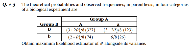 Solved \# 3 The theoretical probabilities and observed | Chegg.com
