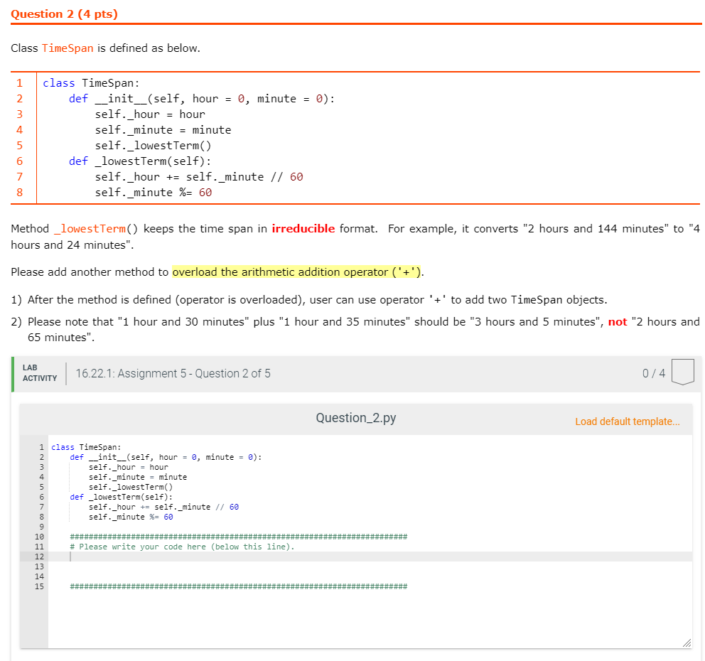 Solved Question 2 4 Pts Class Timespan Is Defined As