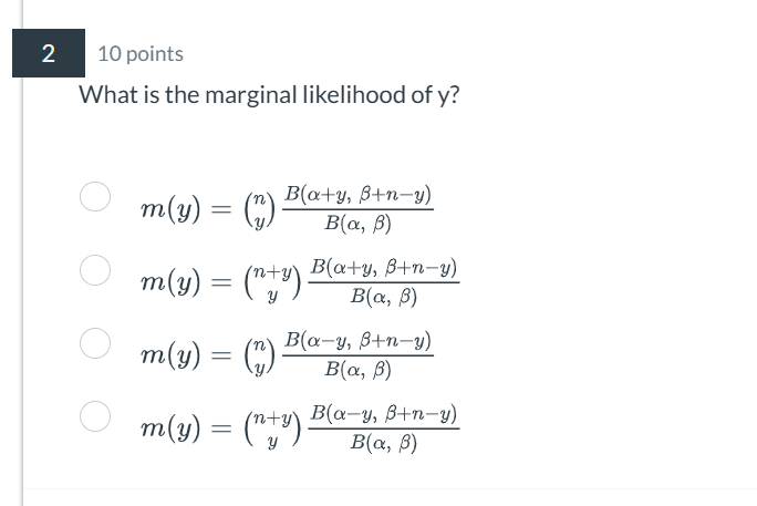 Solved 210 ﻿pointsWhat is the marginal likelihood of | Chegg.com