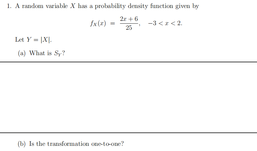 Solved 1. A random variable X has a probability density | Chegg.com