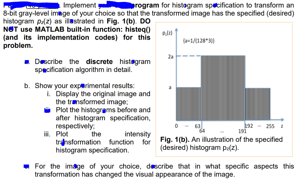 To Implement Program For Histogram Specification To 
