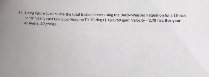Solved Using figure 1, calculate the total friction losses | Chegg.com