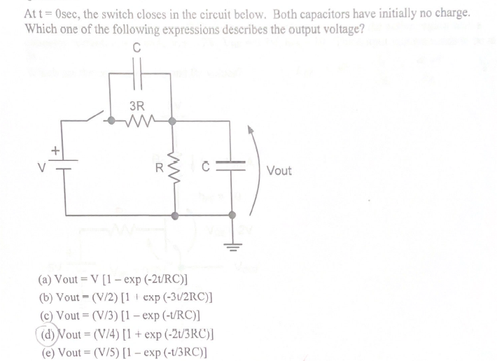 Solved At t=0sec, the switch closes in the circuit below. | Chegg.com