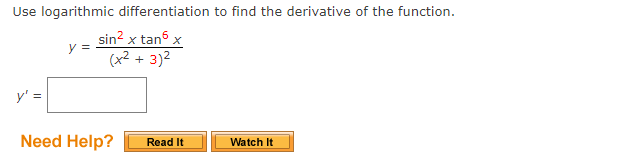 Solved Use logarithmic differentiation to find the | Chegg.com