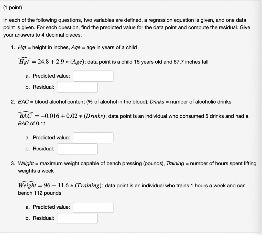 Solved n each of the following questions, two variables are | Chegg.com