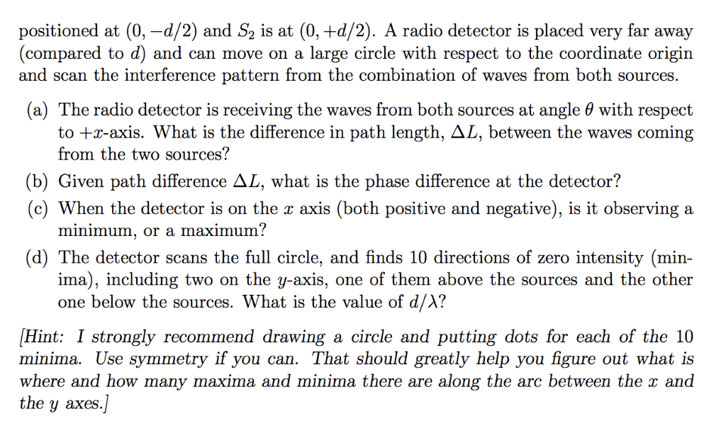 Solved 2 Counting Minima Of Two Coherent Sources This