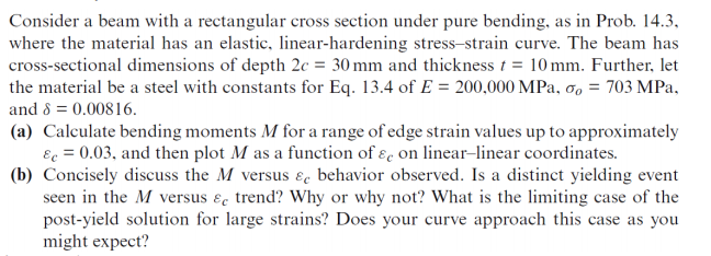 Solved Consider a beam with a rectangular cross section | Chegg.com